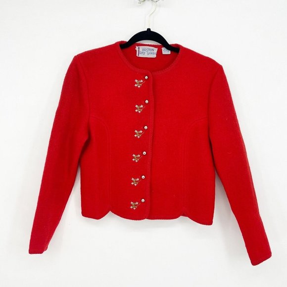 Vintage Red | Sweaters | Boston Dry Goods Vintage Red White Flower ...